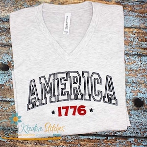 America 1776 Arched Embroidery - Etsy