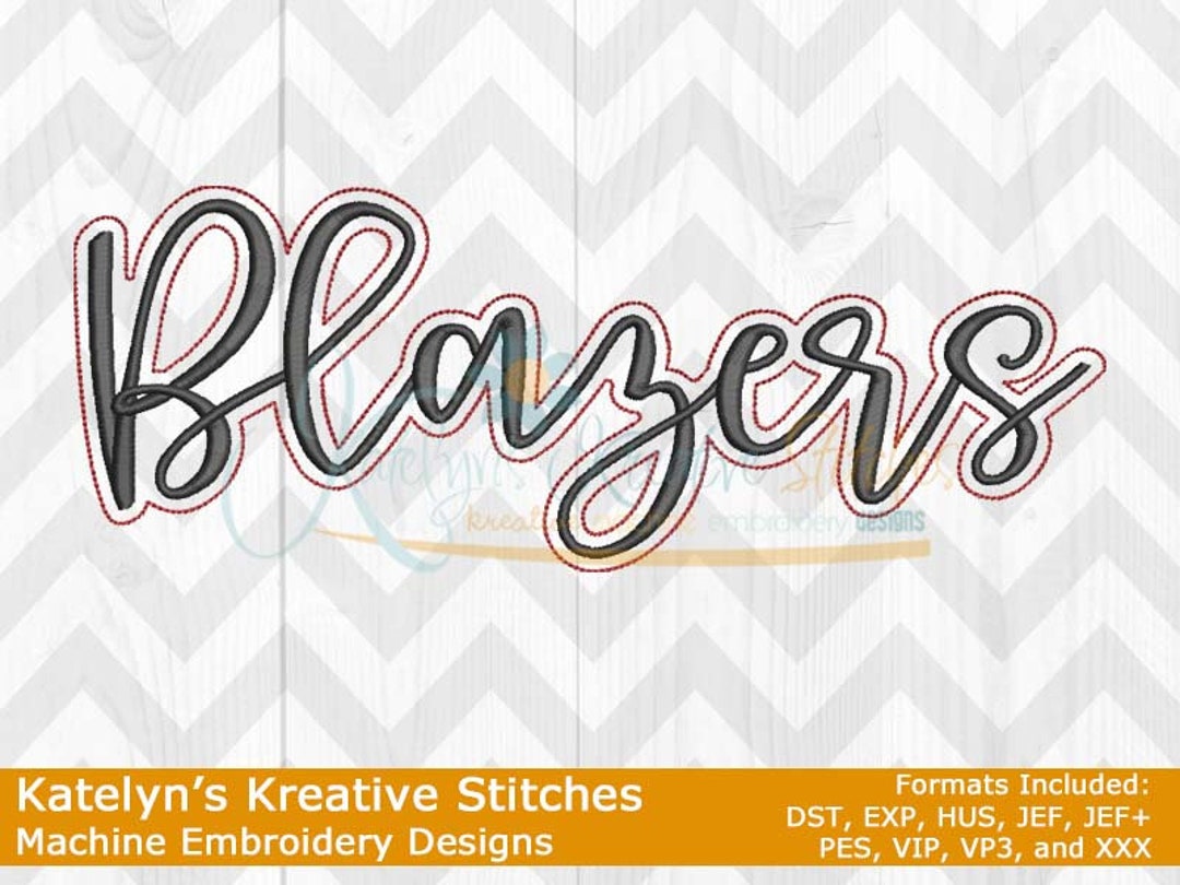 Blazers Script Machine Embroidery - 2022 Series - Etsy