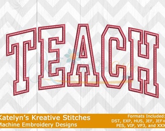 Teacher Embroidery File - Etsy