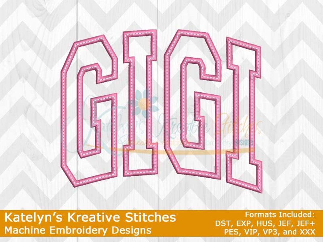 Gigi Arched Embroidery, Gigi Applique, Grandmother Designs, Mother's ...
