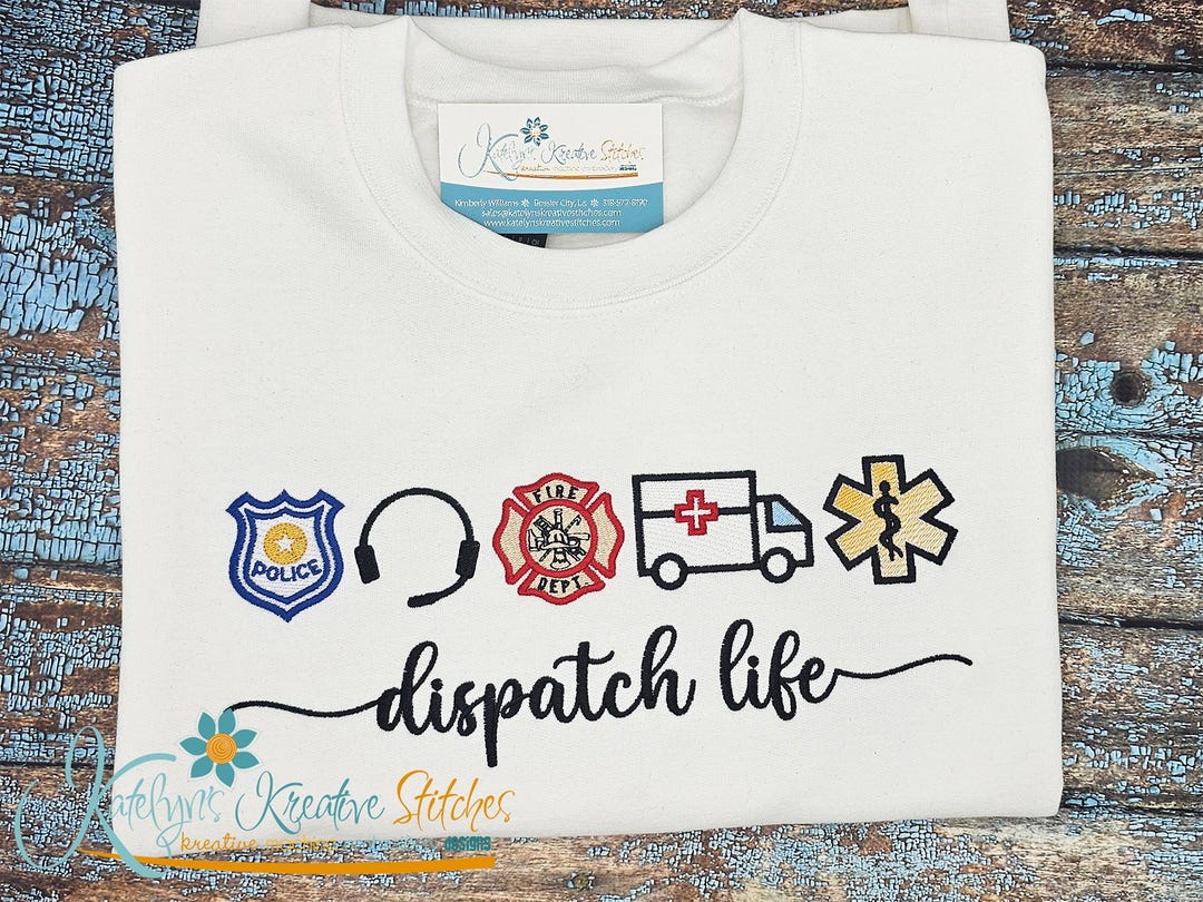 Dispatch Life Icon Embroidery Filled and Outline Versions, Icon ...