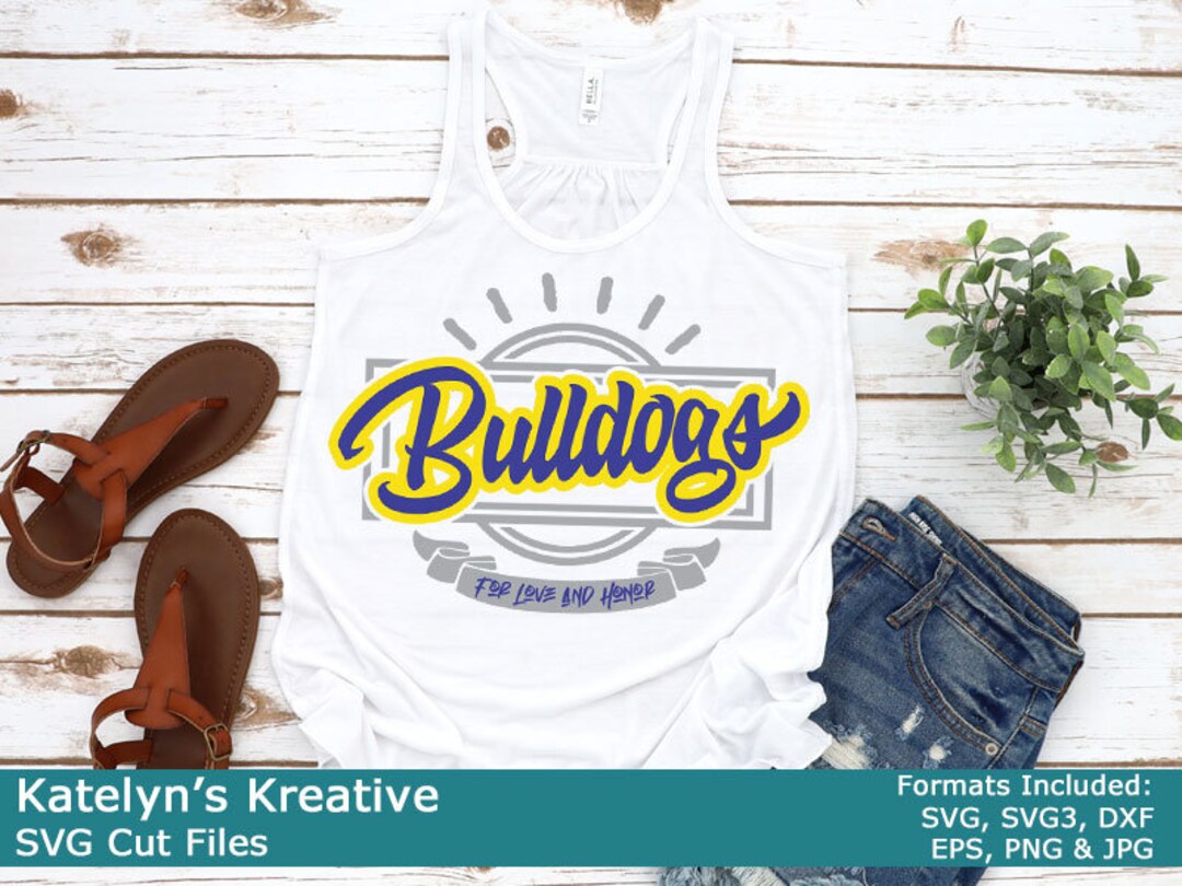 Bulldogs Script Rectangle SVG Files - Etsy