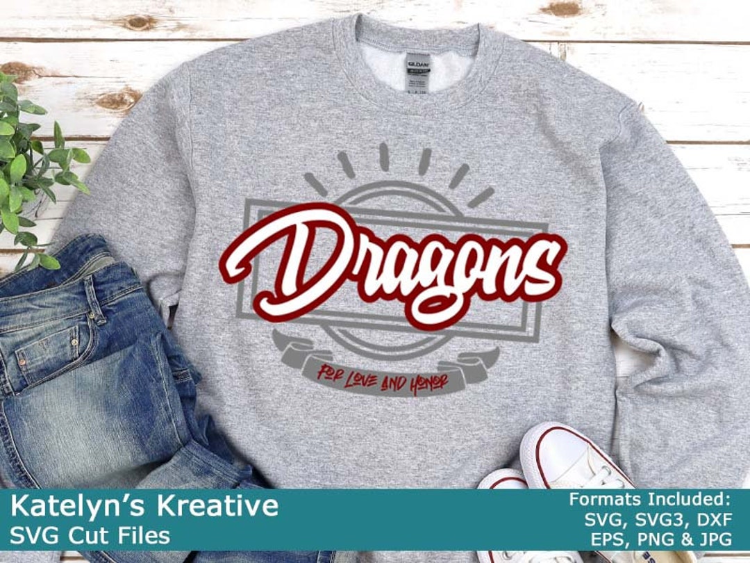Dragons Script Rectangle SVG Files - Etsy