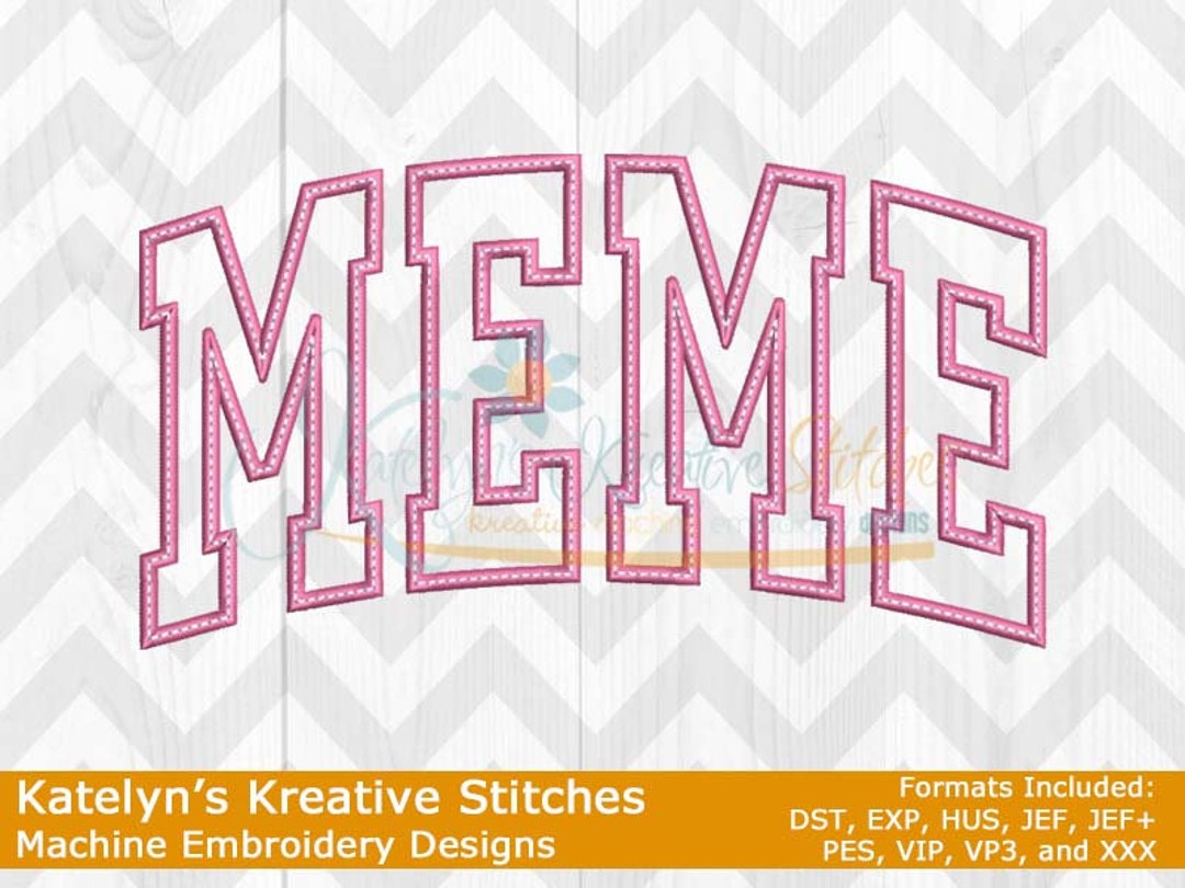 Meme Arched Embroidery - Etsy