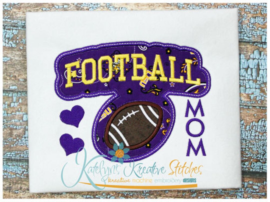 Football Mom - Block Arc Applique - Etsy