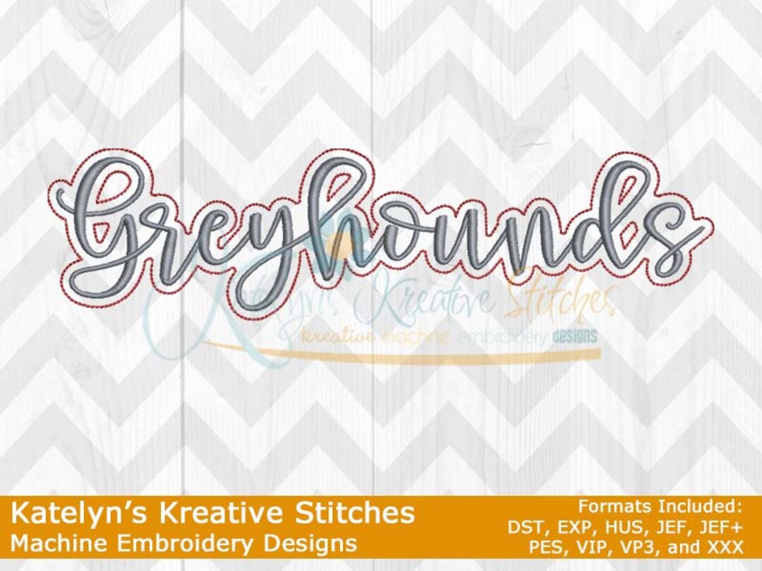 Greyhounds Script Machine Embroidery - 2022 Series - Etsy