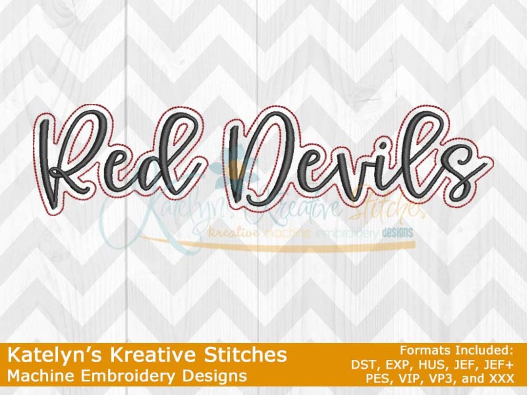Red Devils Script Machine Embroidery - 2022 Series - Etsy