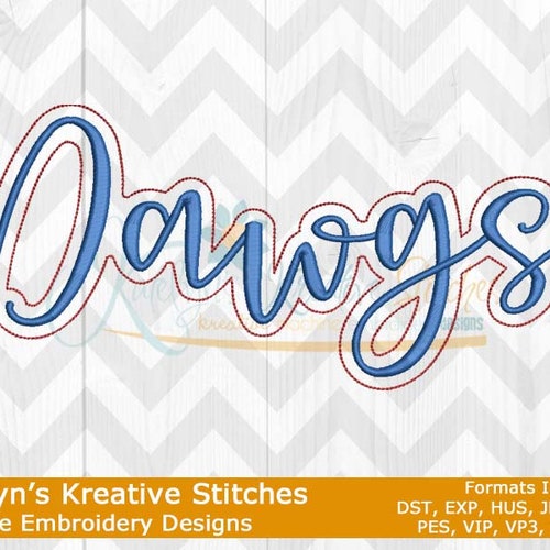 Dawgs Script Machine Embroidery 2022 Series - Etsy