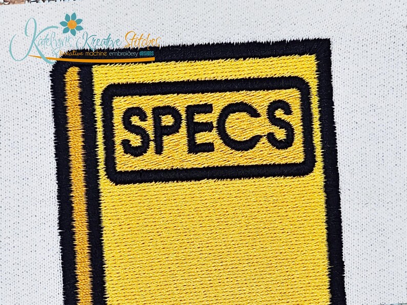 Specs Book Icon Embroidery, Filled and Outline Versions, Architect Life ...