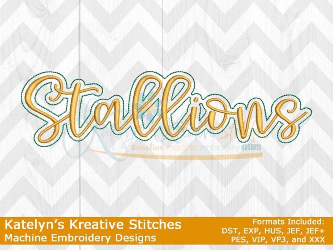 Stallions Script Machine Embroidery - 2022 Series - Etsy