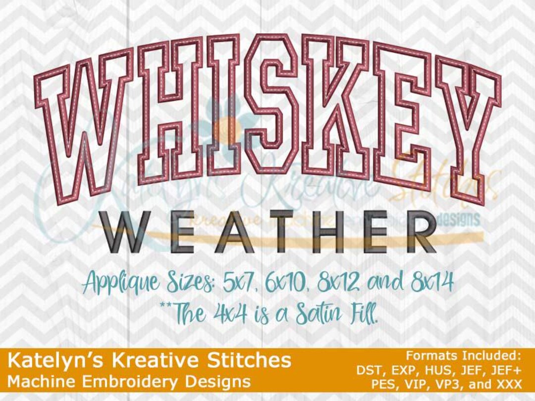 Whiskey Weather Arched Embroidery - Etsy