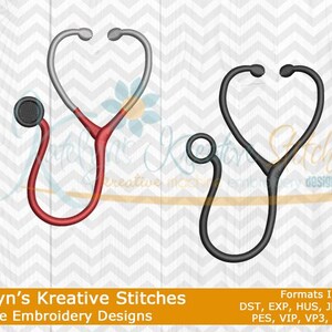 Stethoscope - Filled and Outline Versions, Icon Embroidery - Etsy