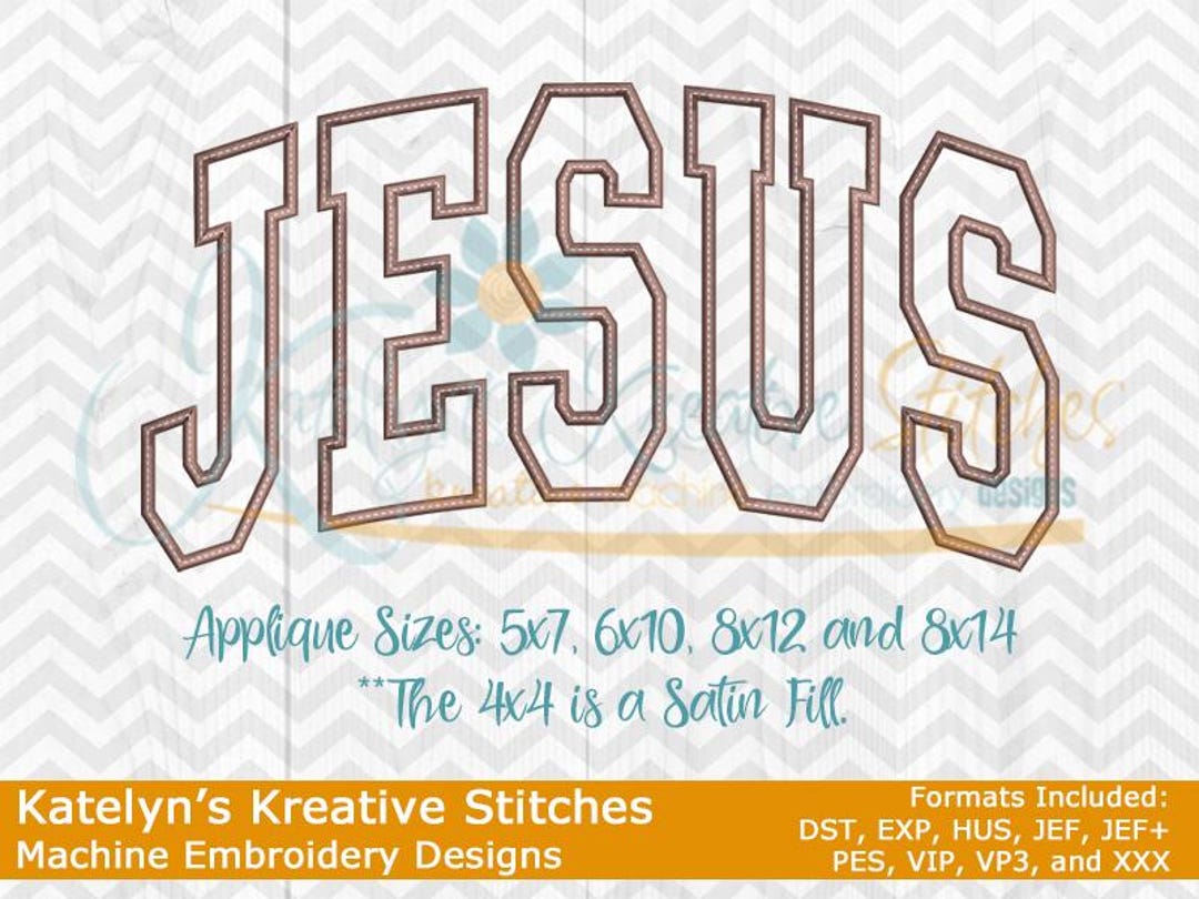 Jesus Arched Embroidery, Jesus Applique Embroidery, Embroidery Designs ...