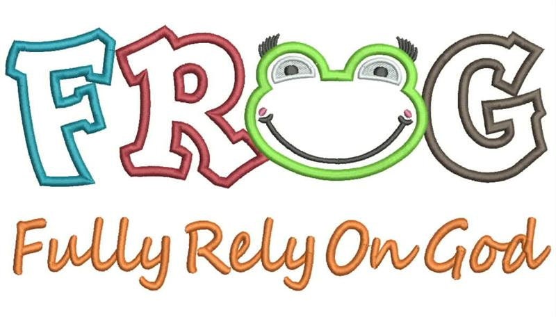 FROG Text Applique Fully Rely on GOD | Etsy