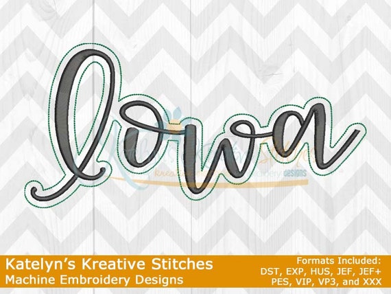 Iowa Script Machine Embroidery 2022 Series - Etsy