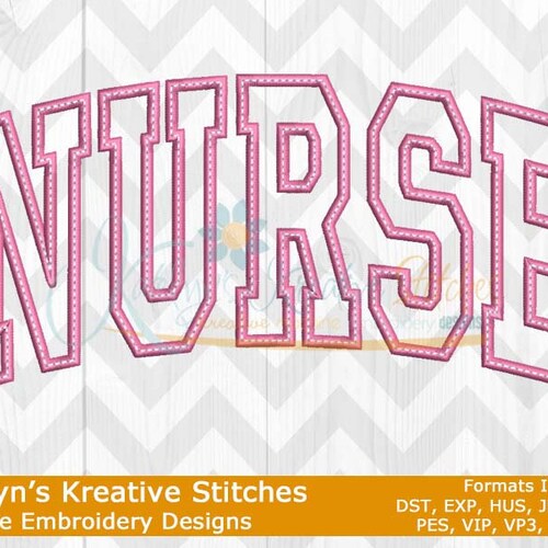 NURSE Script Zigzag Applique Embroidery Nursing Nurses Shirt - Etsy