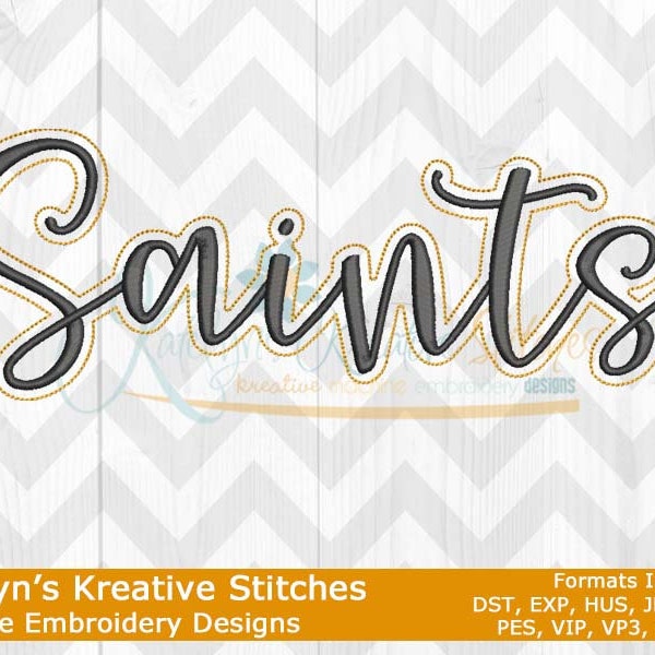 Saints Football Embroidery - Etsy