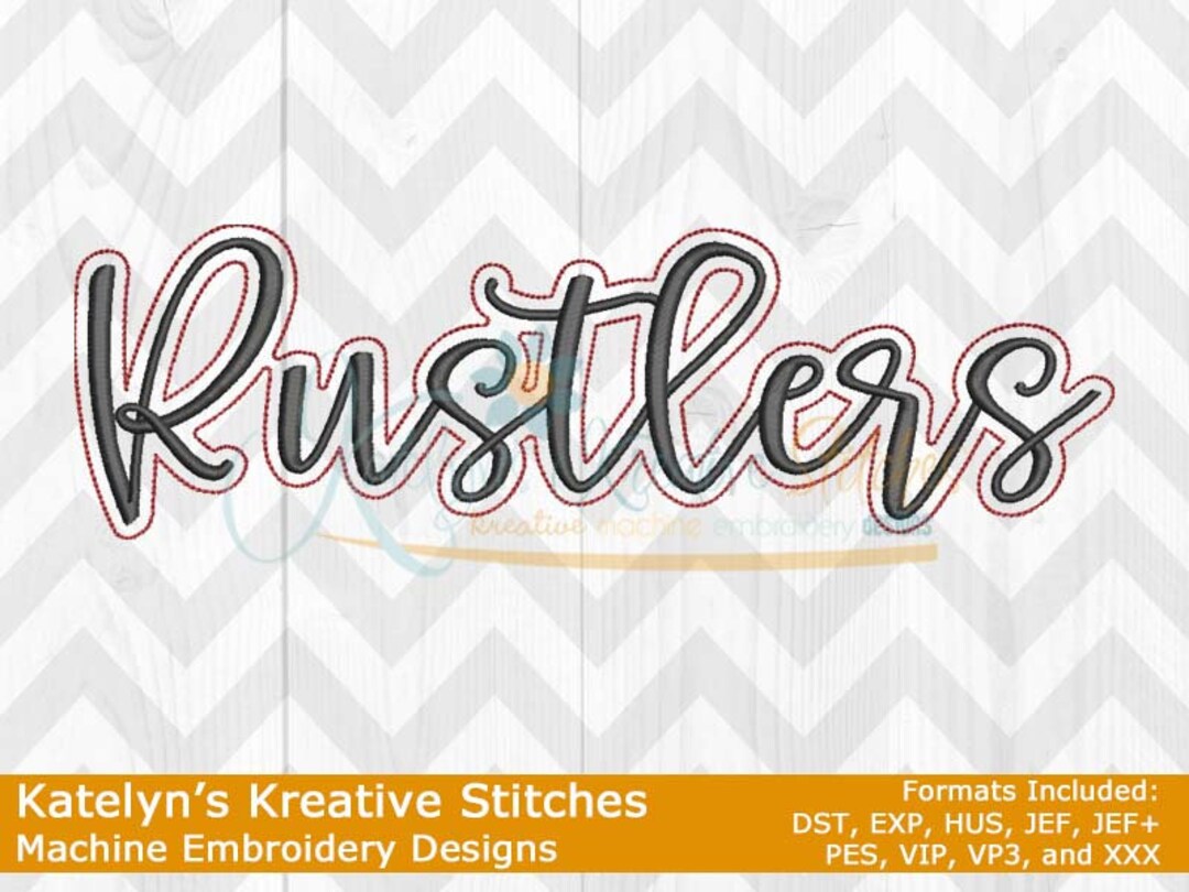 Rustlers Script Machine Embroidery - 2022 Series - Etsy