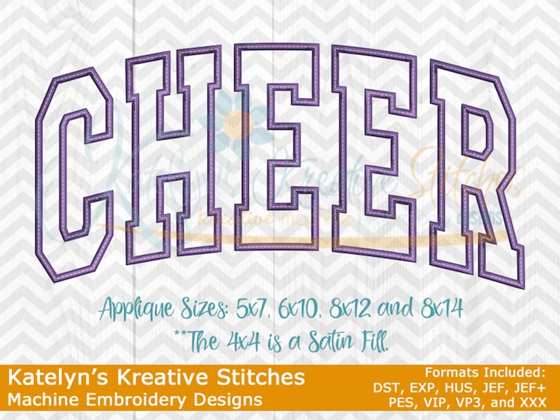 Cheer Arched Applique, Machine Embroidery Designs, Cheer Embroidery ...