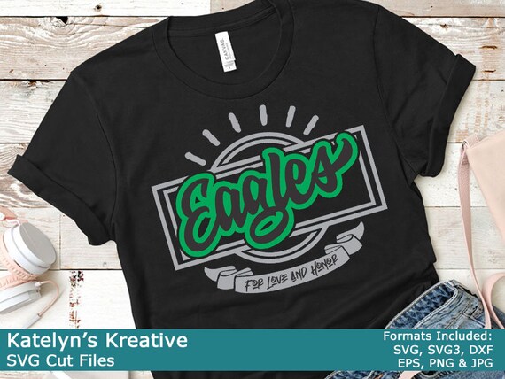Eagles Script Rectangle SVG Files | Etsy