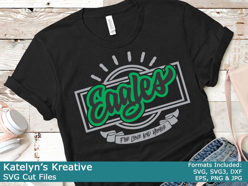 Eagles Script Rectangle SVG Files - Etsy