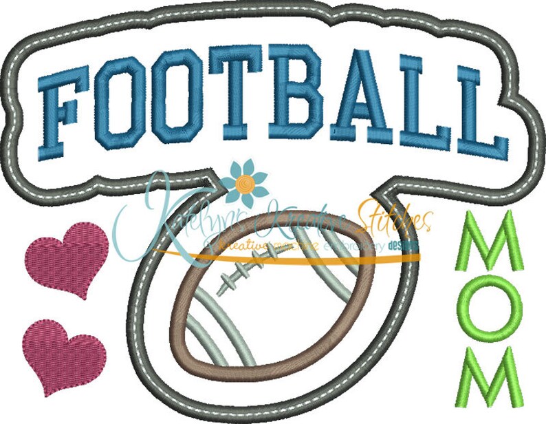 Football Mom - Block Arc Applique - Etsy