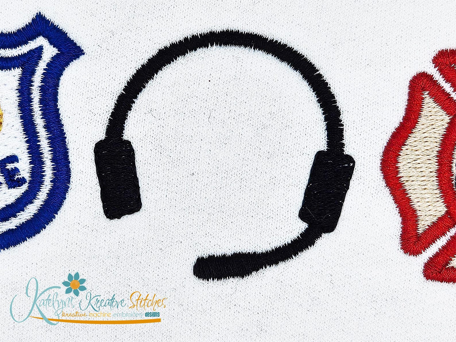Dispatch Headset Icon Embroidery, Filled and Outline Versions, Instant ...