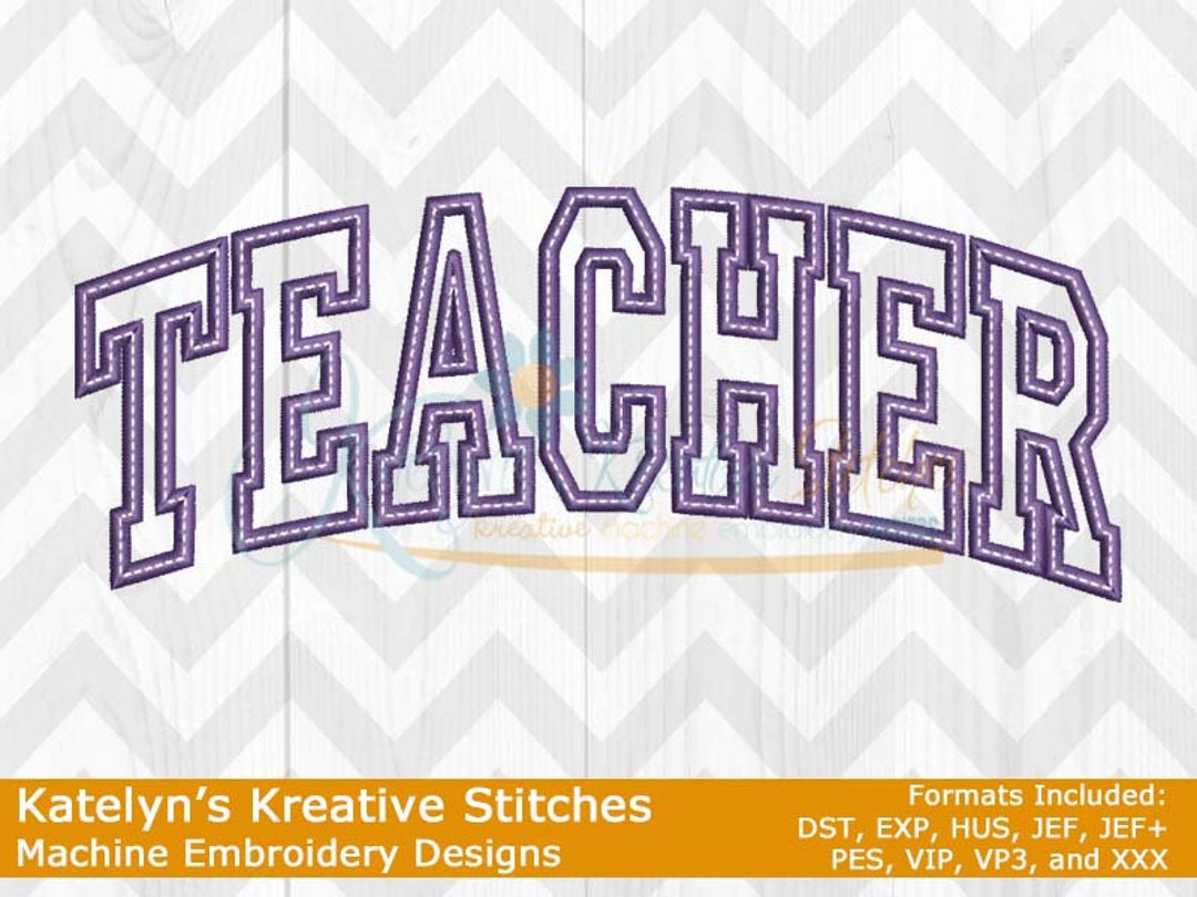 Teacher Arched Embroidery - Etsy