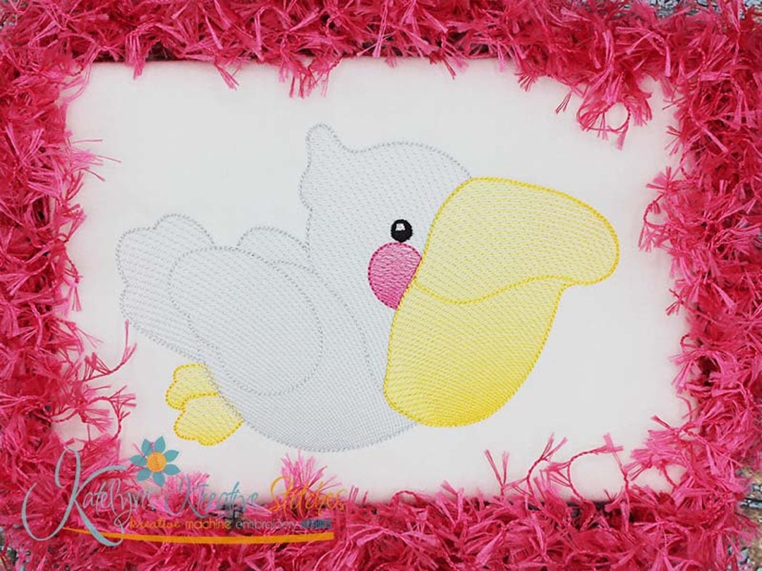 Pelican Sketch Embroidery Design - Etsy