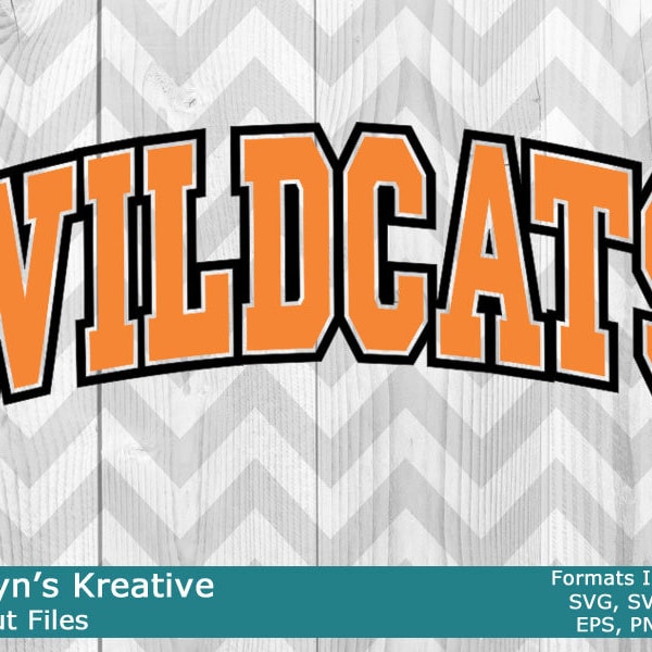 Wildcats Block Letters Svg - Etsy