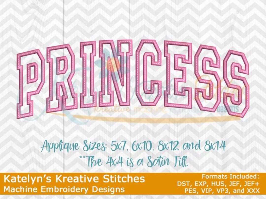 Princess Arched Embroidery - Etsy
