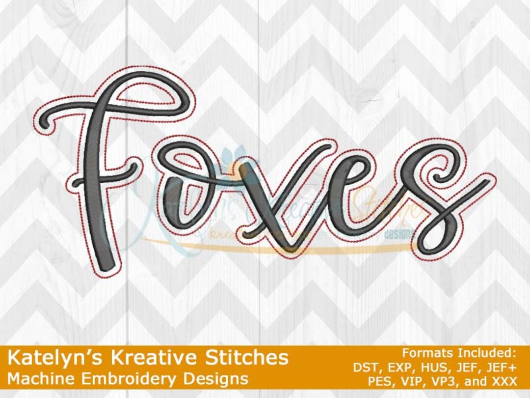 Foxes Script Machine Embroidery - 2022 Series - Etsy