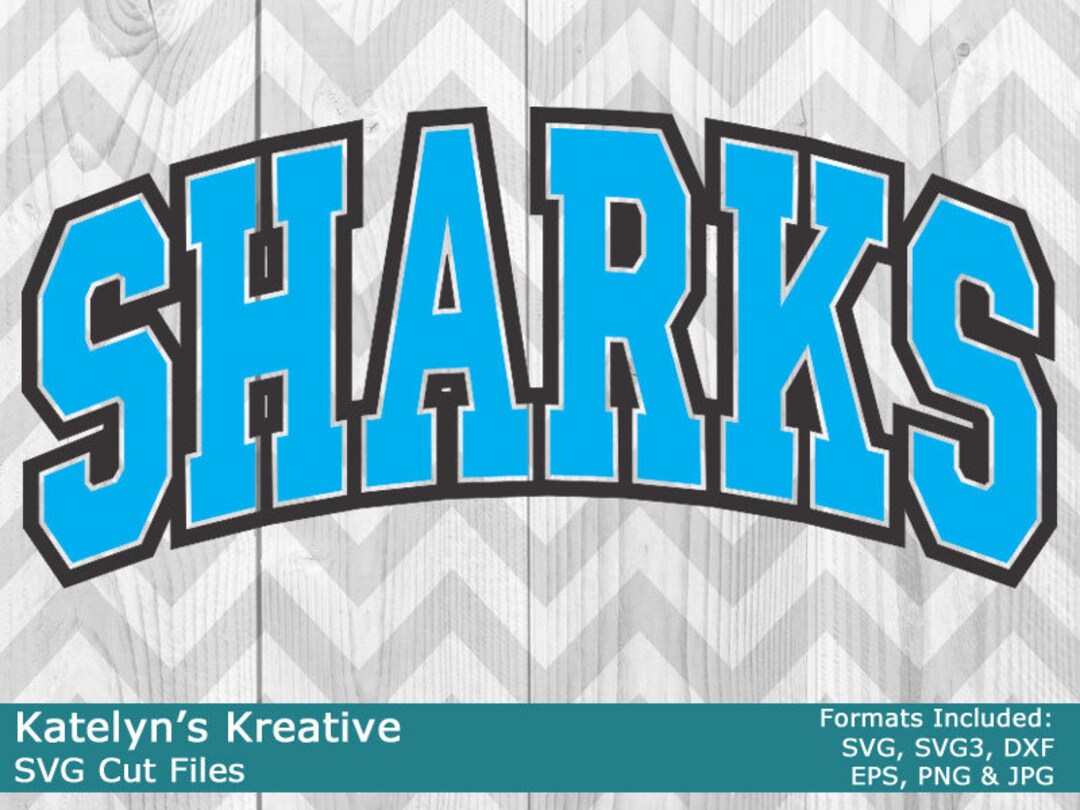 Sharks Arched SVG Files - Etsy