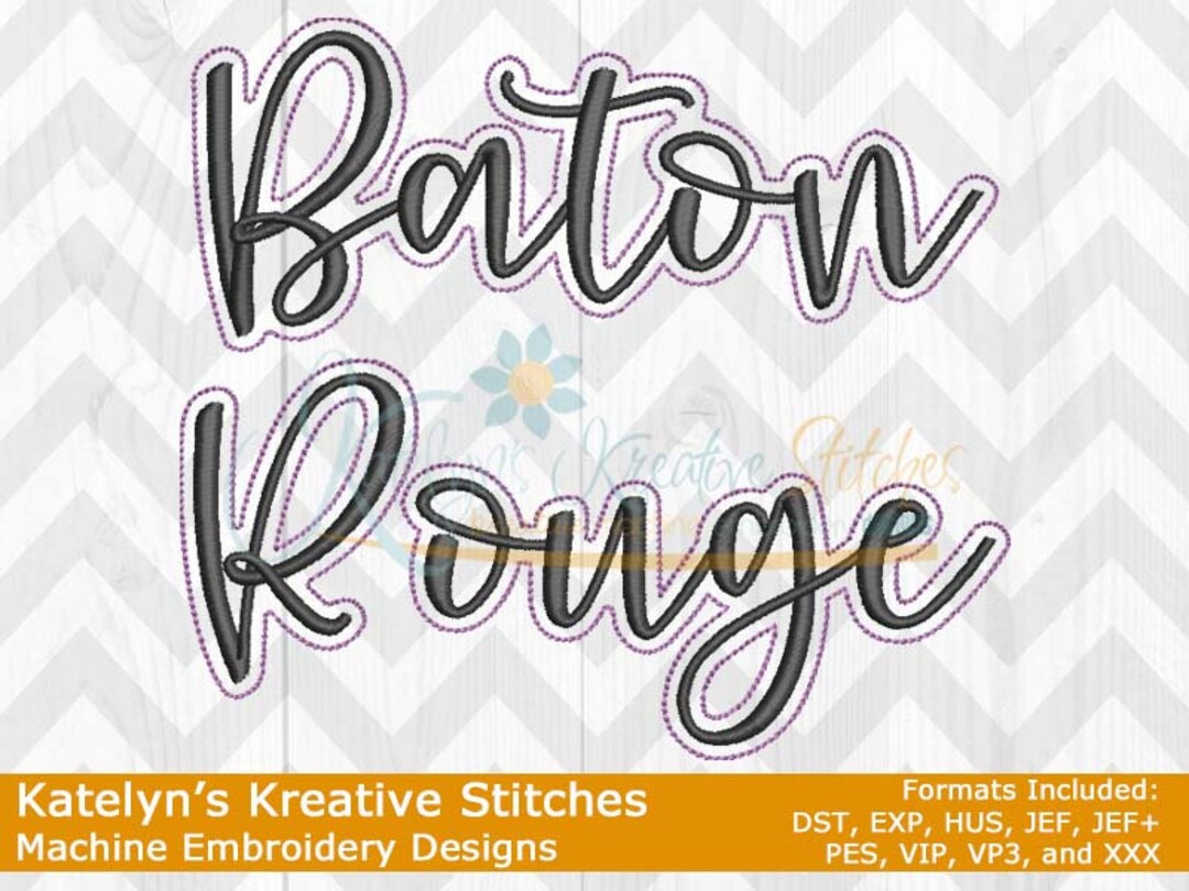 Baton Rouge Script Machine Embroidery - 2022 Series - Etsy