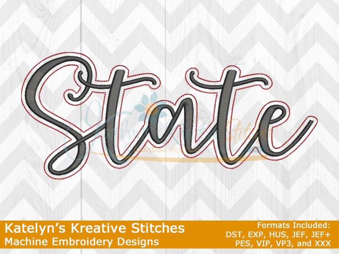 State Script Machine Embroidery - 2022 Series - Etsy