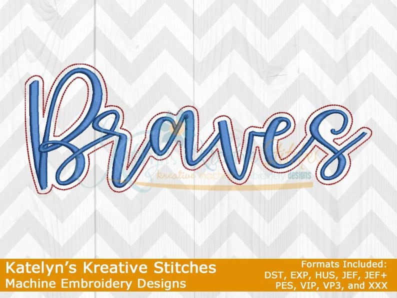 Braves Script Machine Embroidery - 2022 Series - Etsy