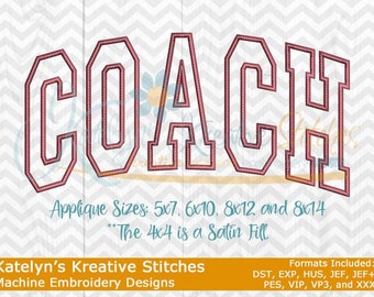 Arched Applique COACH Machine Embroidery Design Instant Download ...