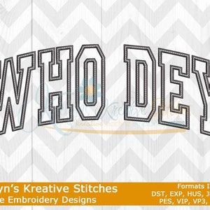 Who Dey Arched Embroidery - Etsy