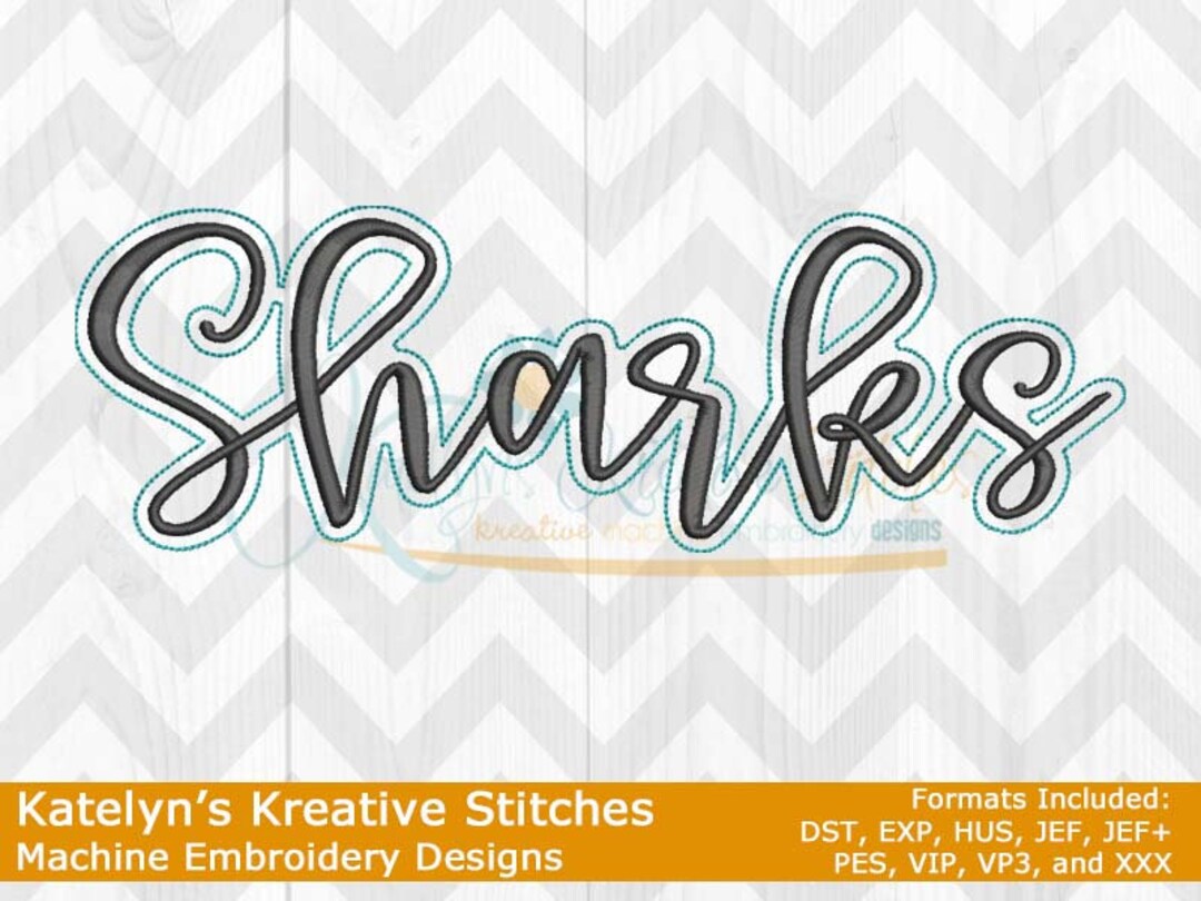 Sharks Script Machine Embroidery - 2022 Series - Etsy