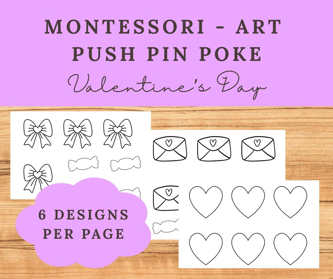 Pin Poking - Valentine’s Day - Montessori Art/practical Life - Etsy