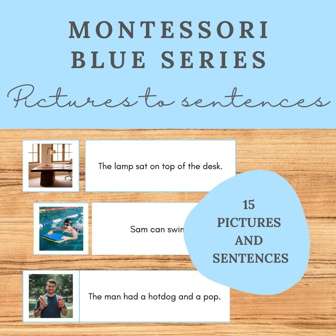 Montessori Blue Series – Picture to Sentence Reading & Matching ...