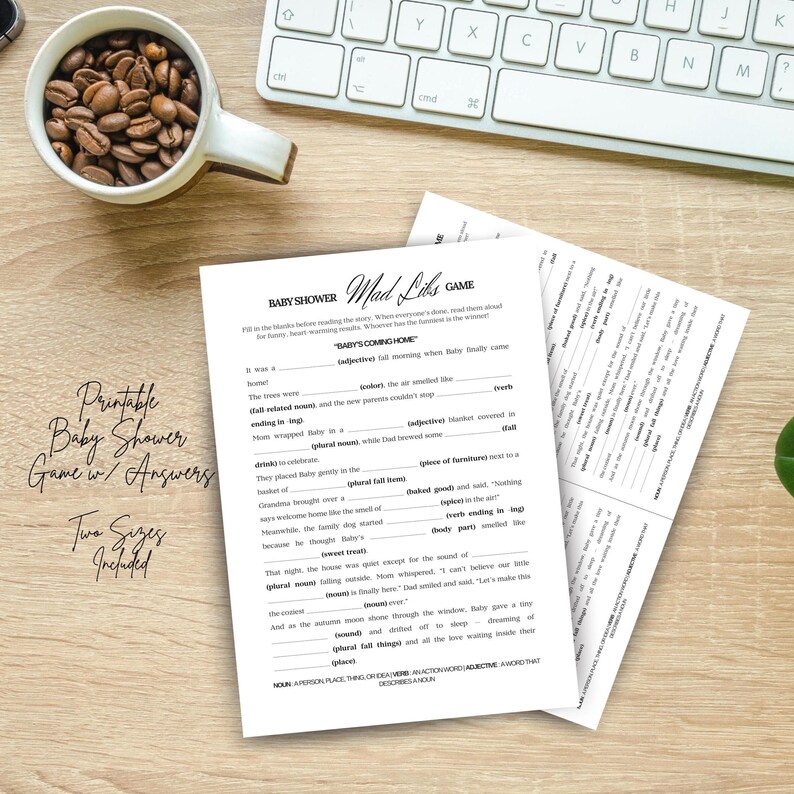 Fall Baby Shower Mad Libs Game: Printable Canva Template (digital ...