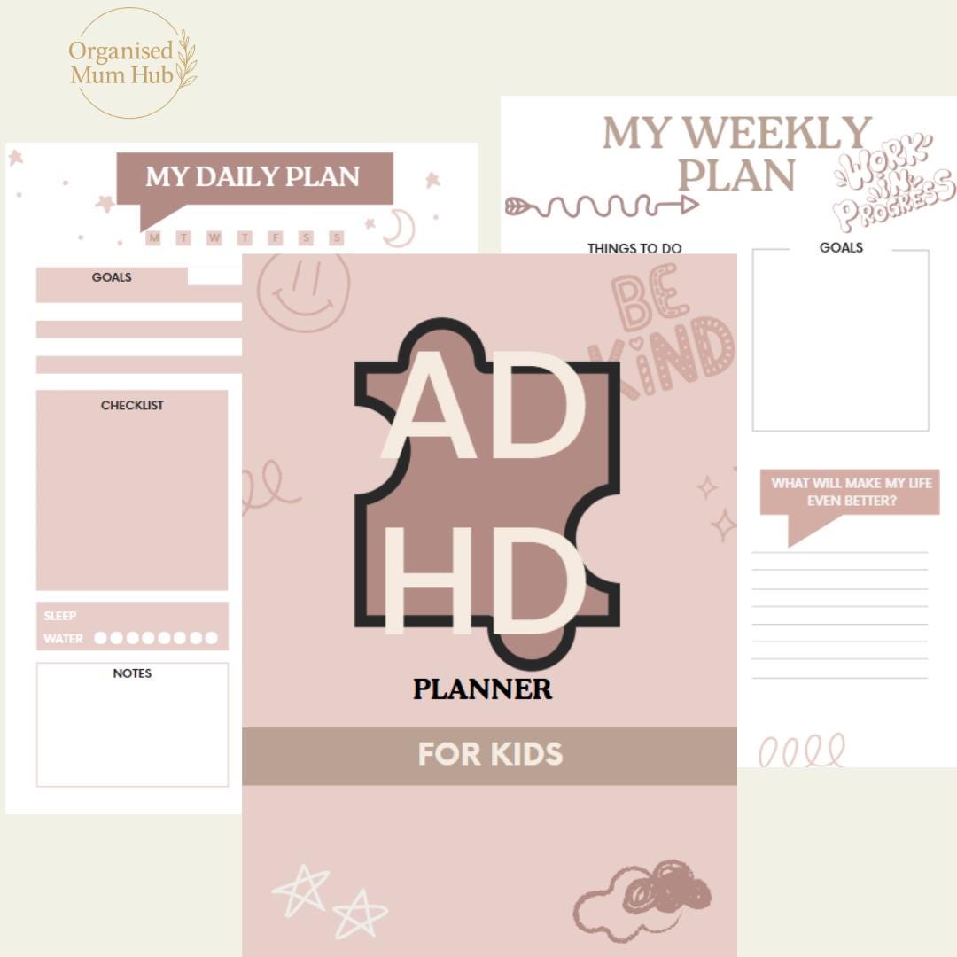 ADHD Kids Digital Planner,80 Pages Printable, Daily and Monthly Goals ...