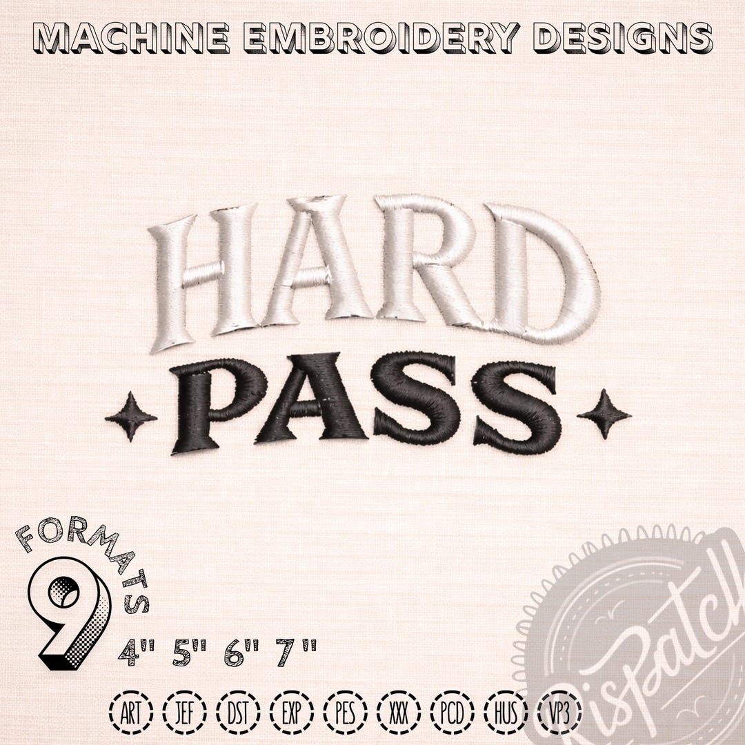 Hard Pass Quote Machine Embroidery Designs - Etsy