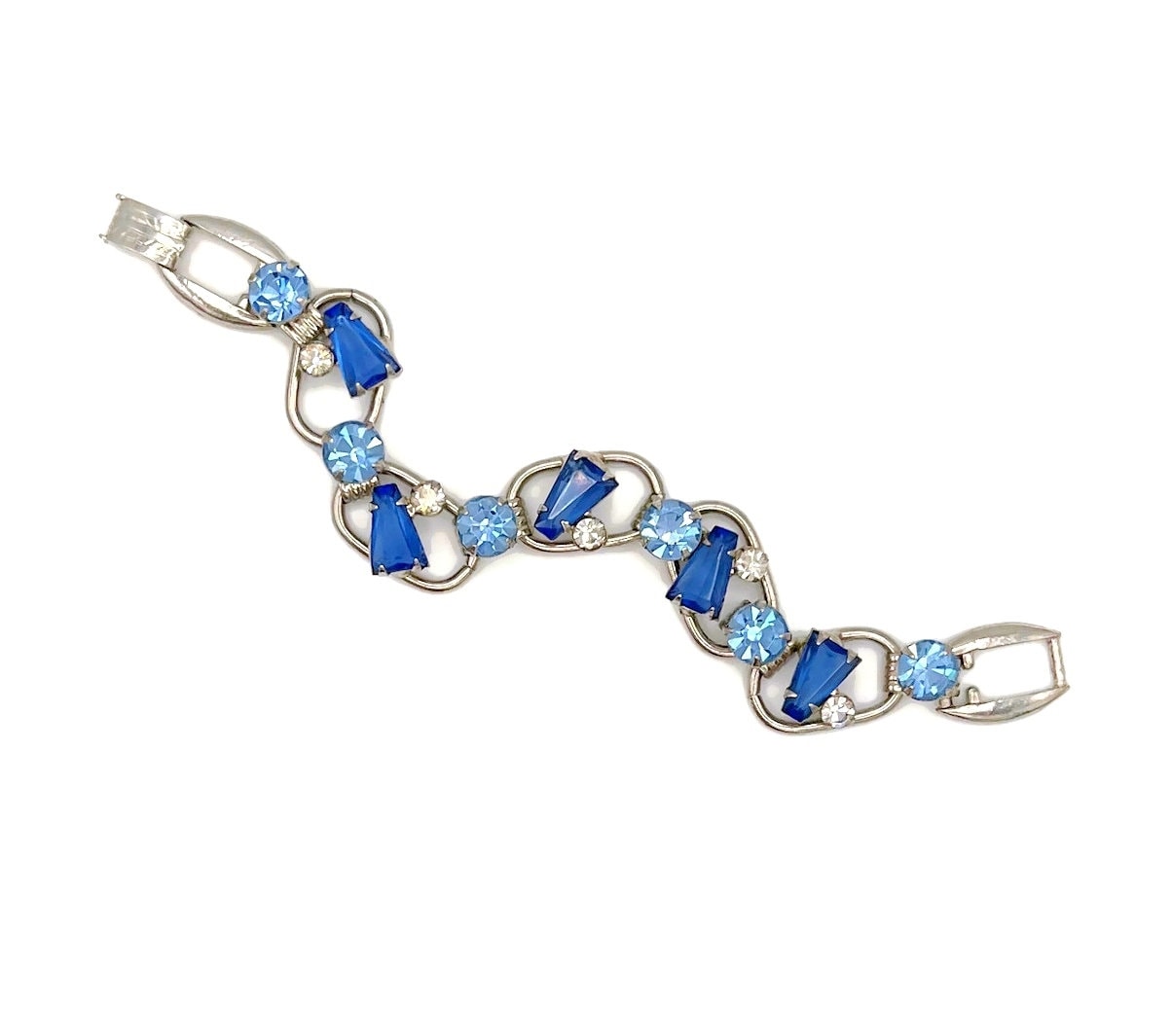Vintage D&E JULIANA Blue Keystone and Rhinestone 5 Link - Etsy