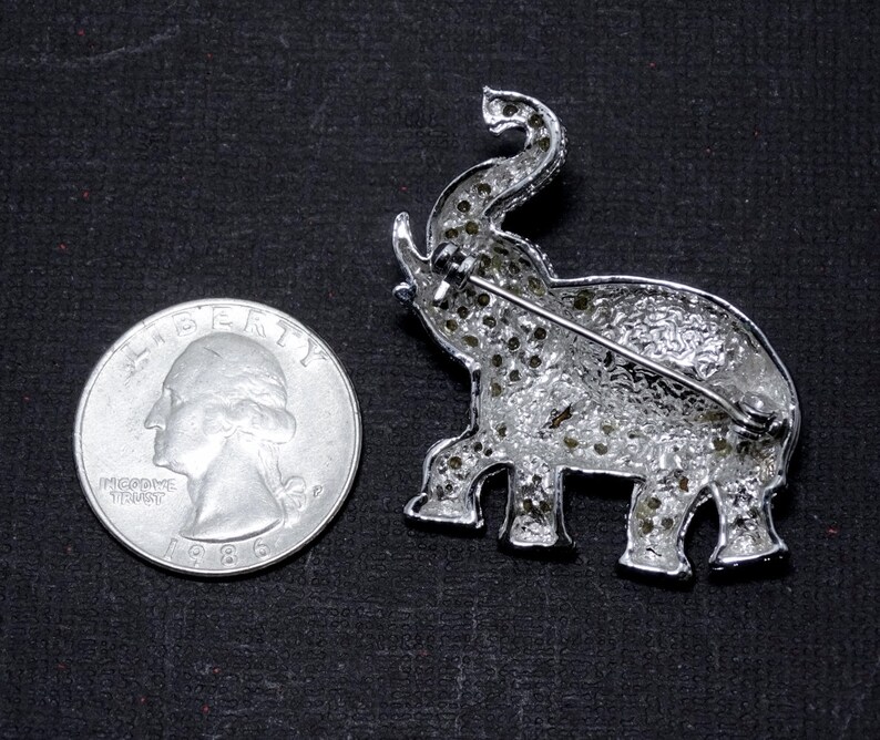 Vintage Rhinestone Elephant Pin Brooch Dazzling Big Blue - Etsy