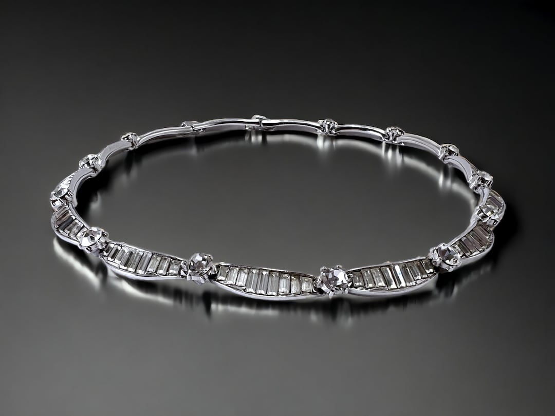 Vintage 1950s Crown TRIFARI Diamante HEIRESS Collection Channel Set ...