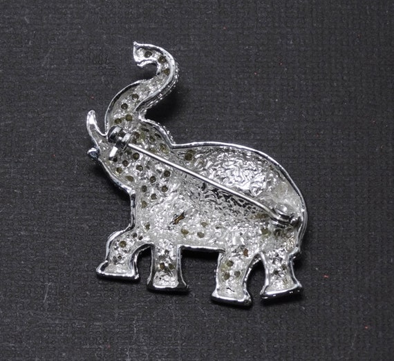 Vintage Rhinestone Elephant Pin Brooch - Dazzling Big… - Gem