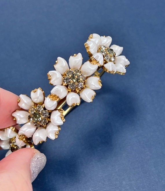 Vintage Sorrento BABY TOOTH Pearl & Rhinestone Cuff B… - Gem