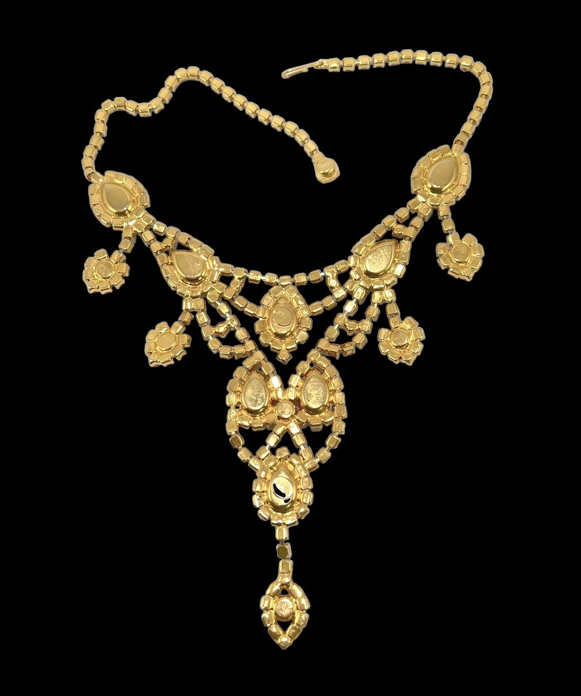 Massive Vintage DOMINIQUE Dominic DOM Detoro Rhinestone Bib Necklace ...